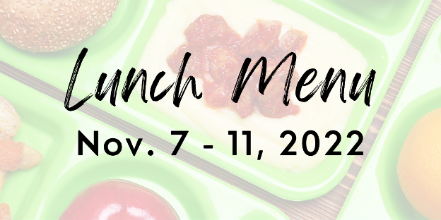 Lunch Menu: Nov. 7-11, 2022 | Van Buren Local Schools